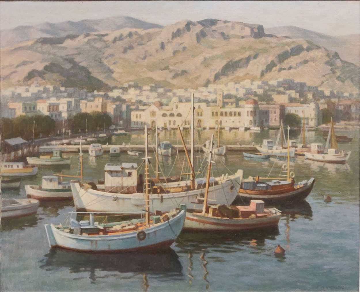 Edward Albert Hickling | a pair of Grecian harbour scenes (1913 ...