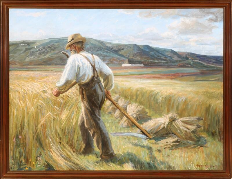 Johannes Martin Fastings Wilhjelm | En høstarbejder i marken | MutualArt