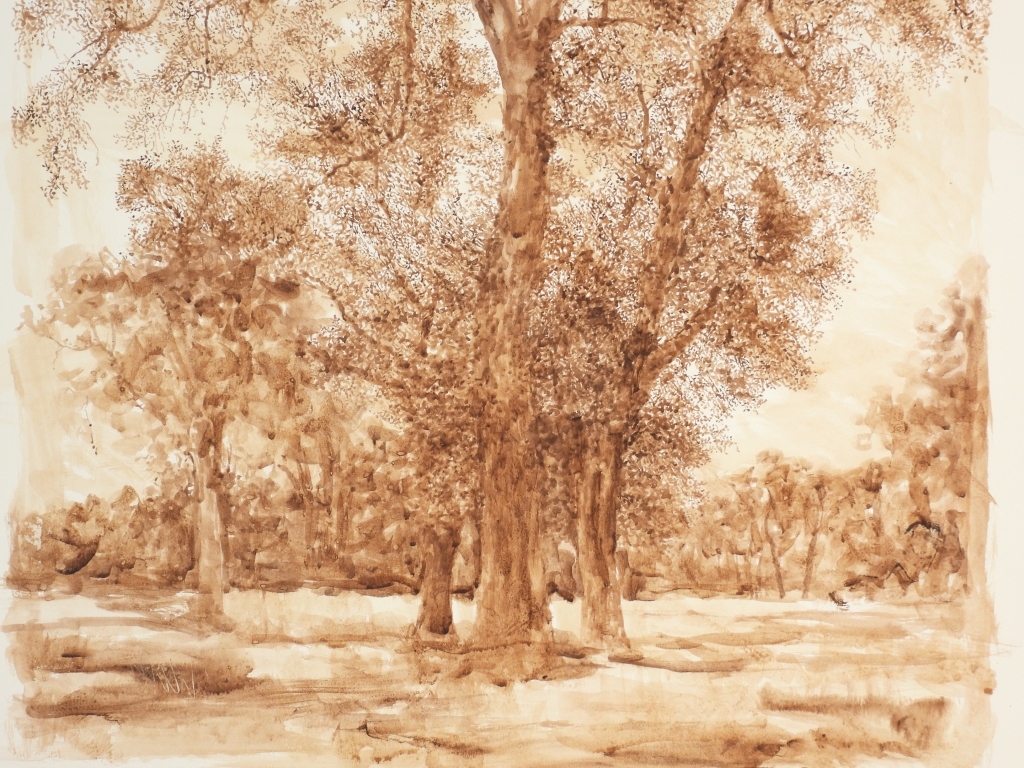 Herbert Lewis | Herbert Lewis Fink Forest Landscape Ink Painting ...