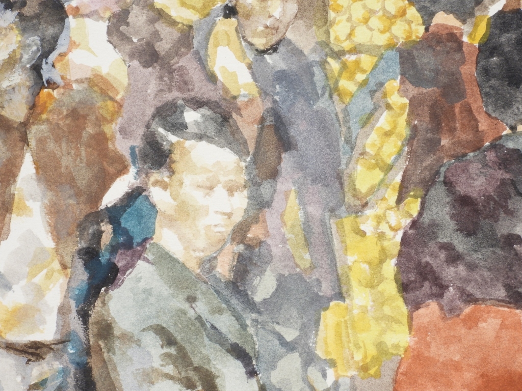 Herbert Lewis | Herbert Lewis Fink China Town WC Painting | MutualArt