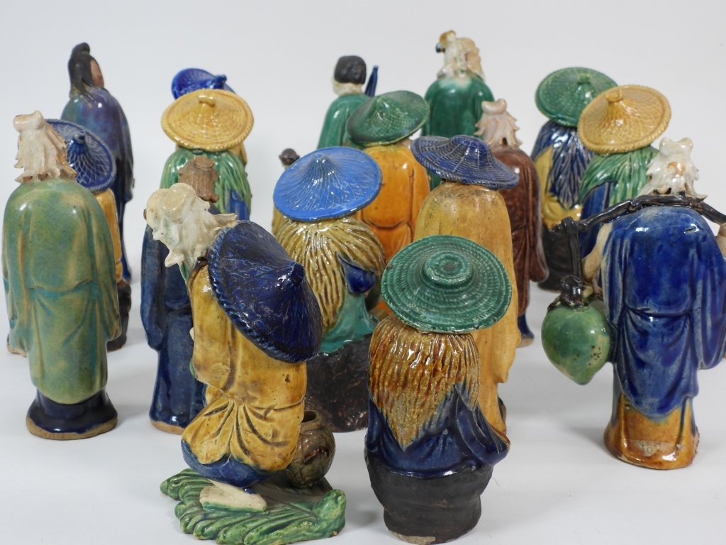 Chinese School, 20th Century | 17PC Chinese Mud Figures | MutualArt
