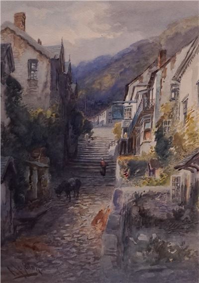 Alfred Leyman | Cobbled Street Scene | MutualArt