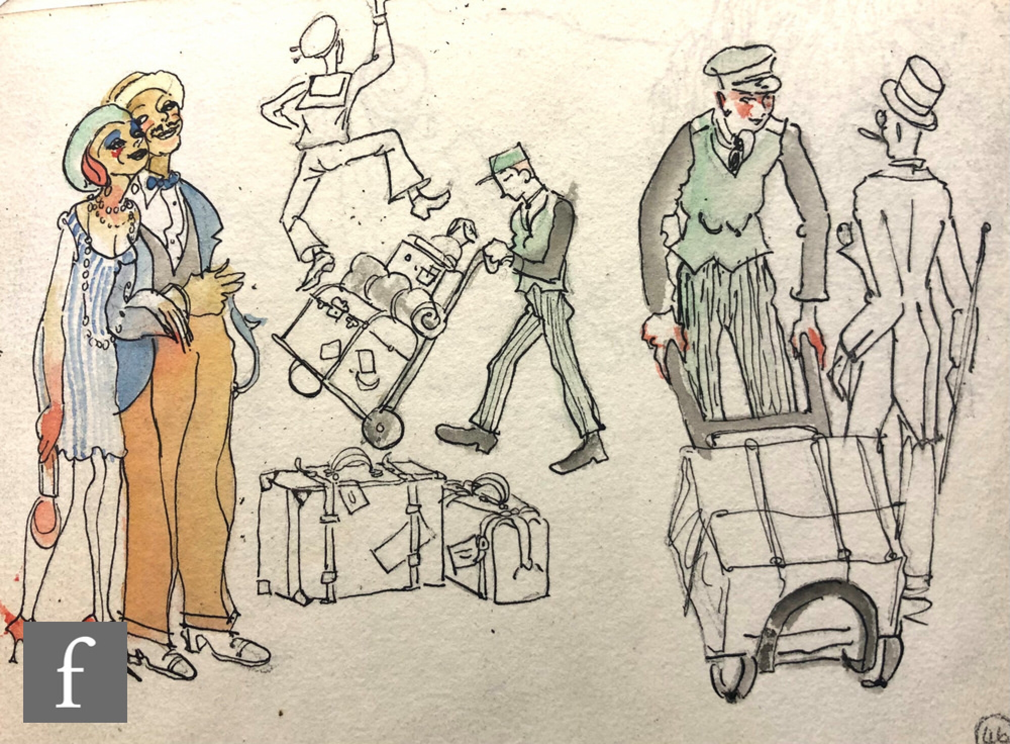 Albert Wainwright | A sketch depicting two seated figures by the ...