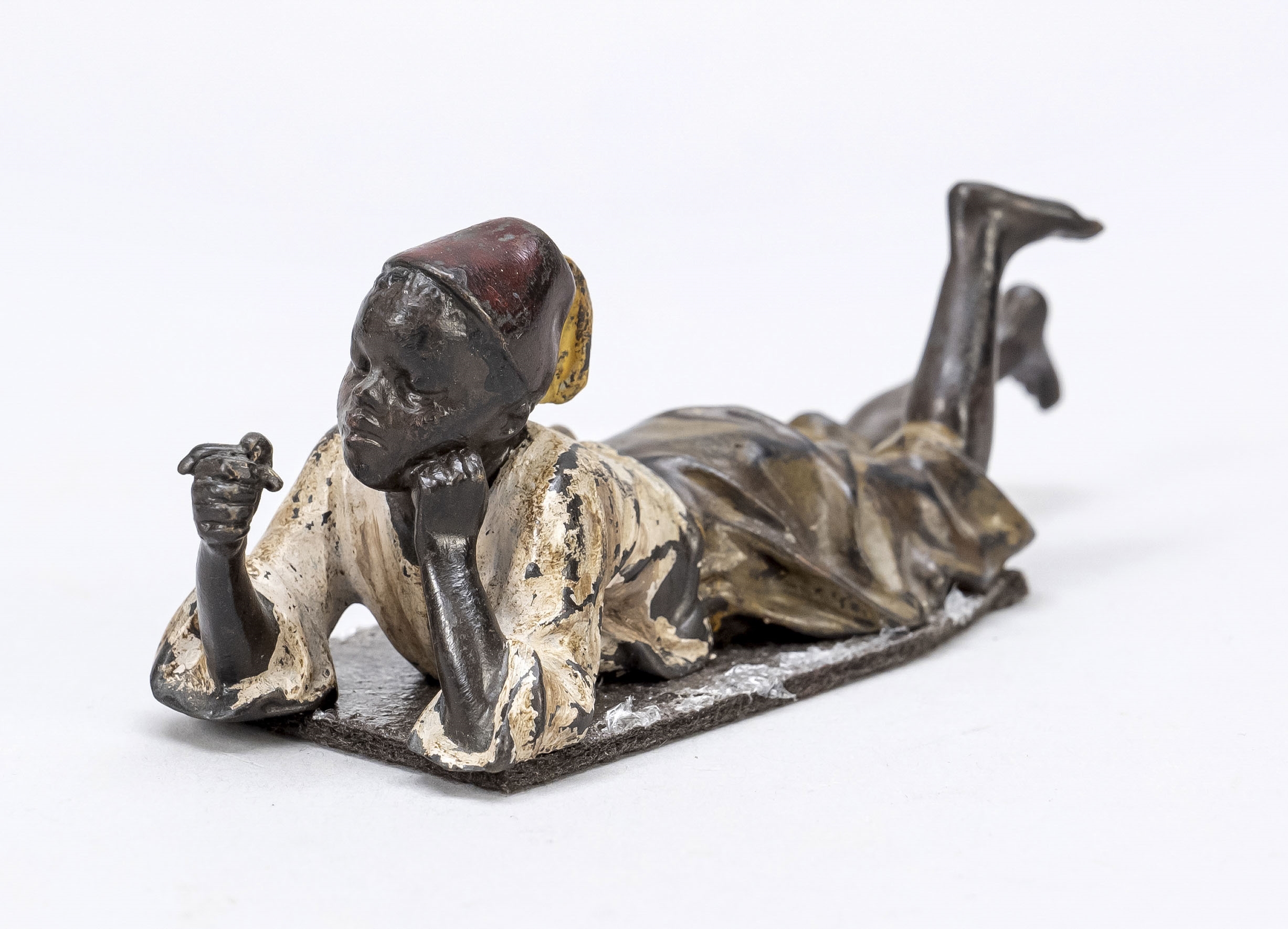 Franz Xaver Bergmann | Viennese bronze in the shape of a reclining Arab ...