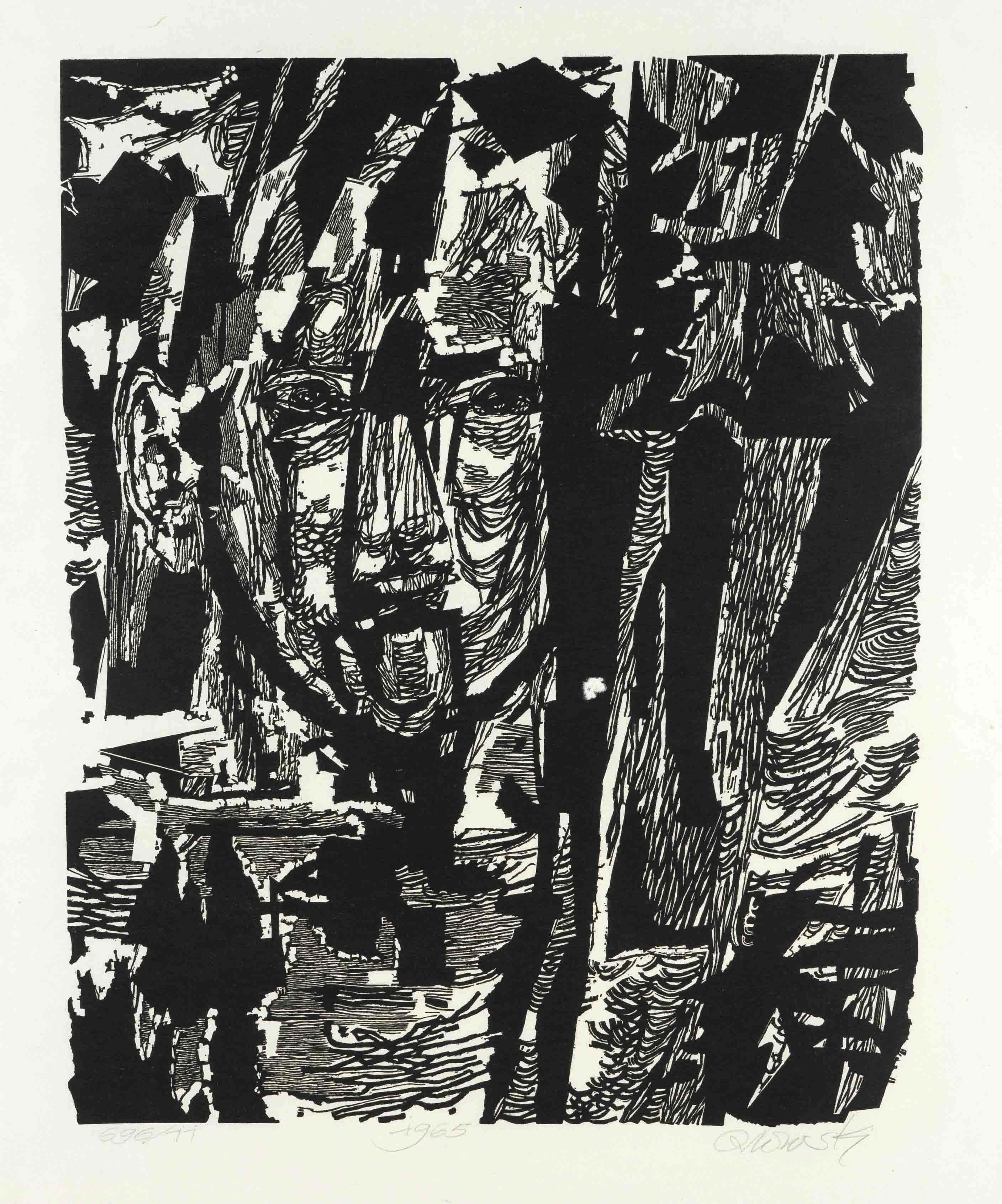 Hans Orlowski | set of 5 large woodcuts: three of them signed by hand ...