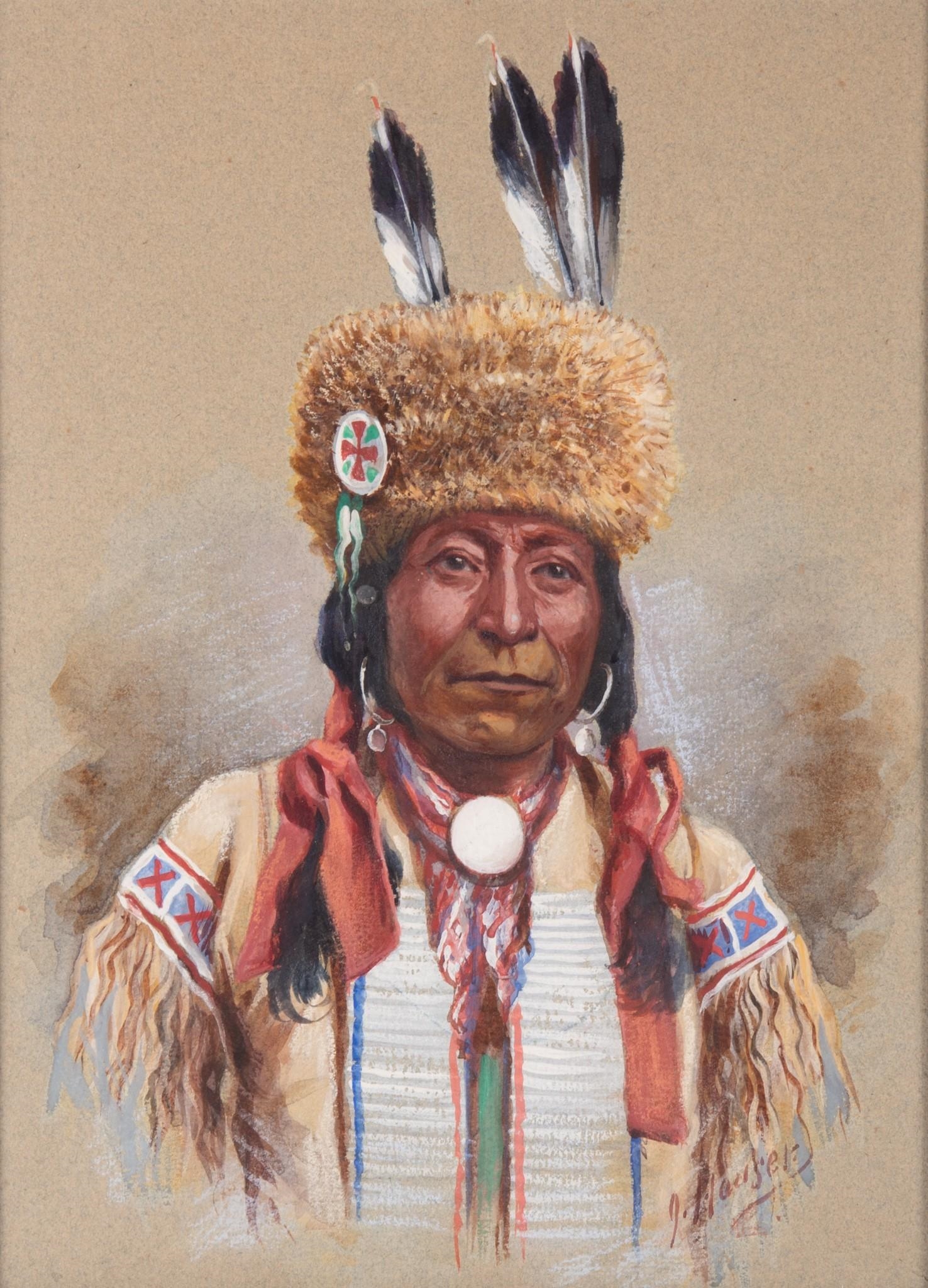 John Sherrill Houser | Portrait of a Native American | MutualArt