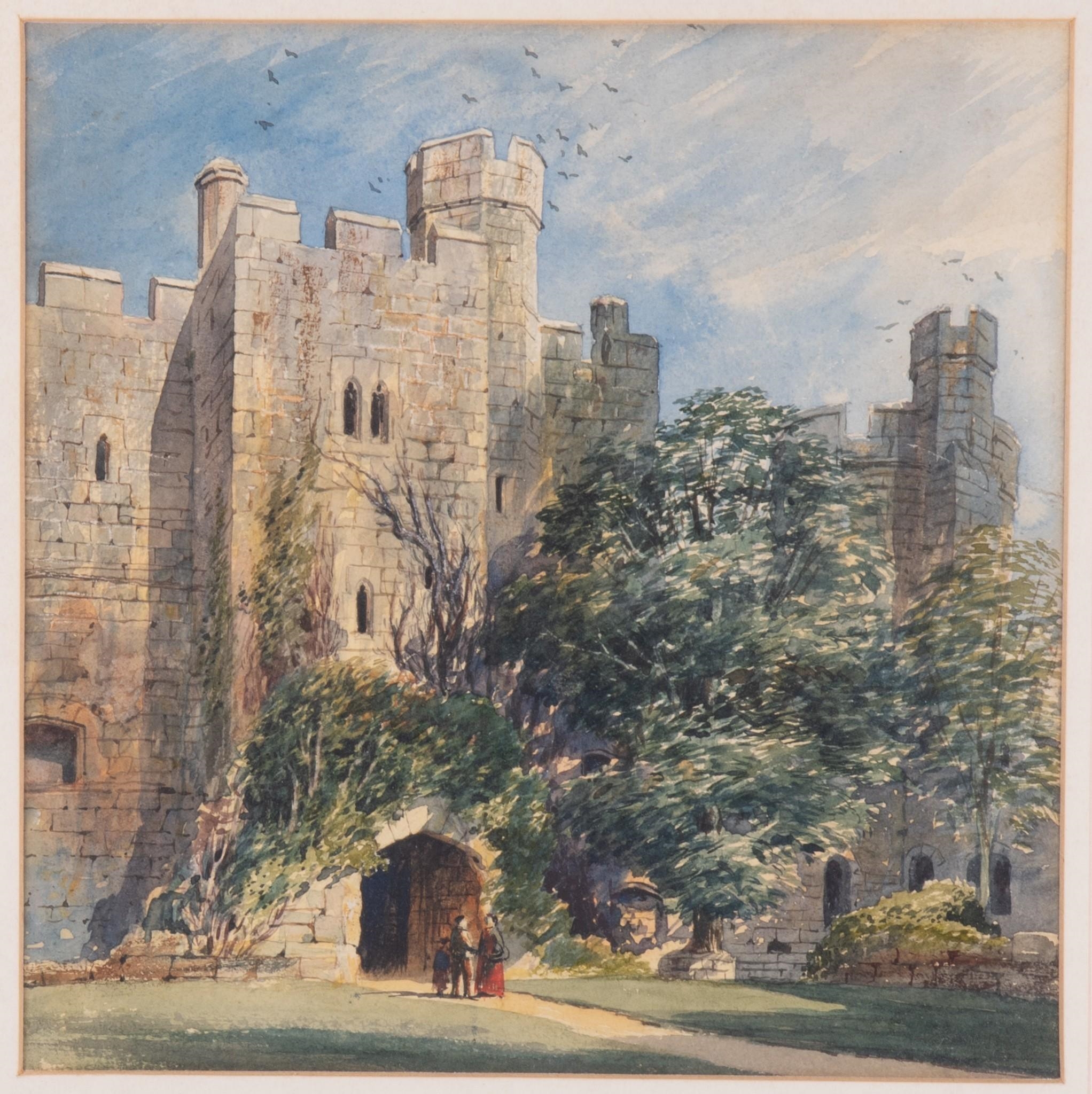 Axel Herman Haig | Figures Standing Beside a Castle | MutualArt