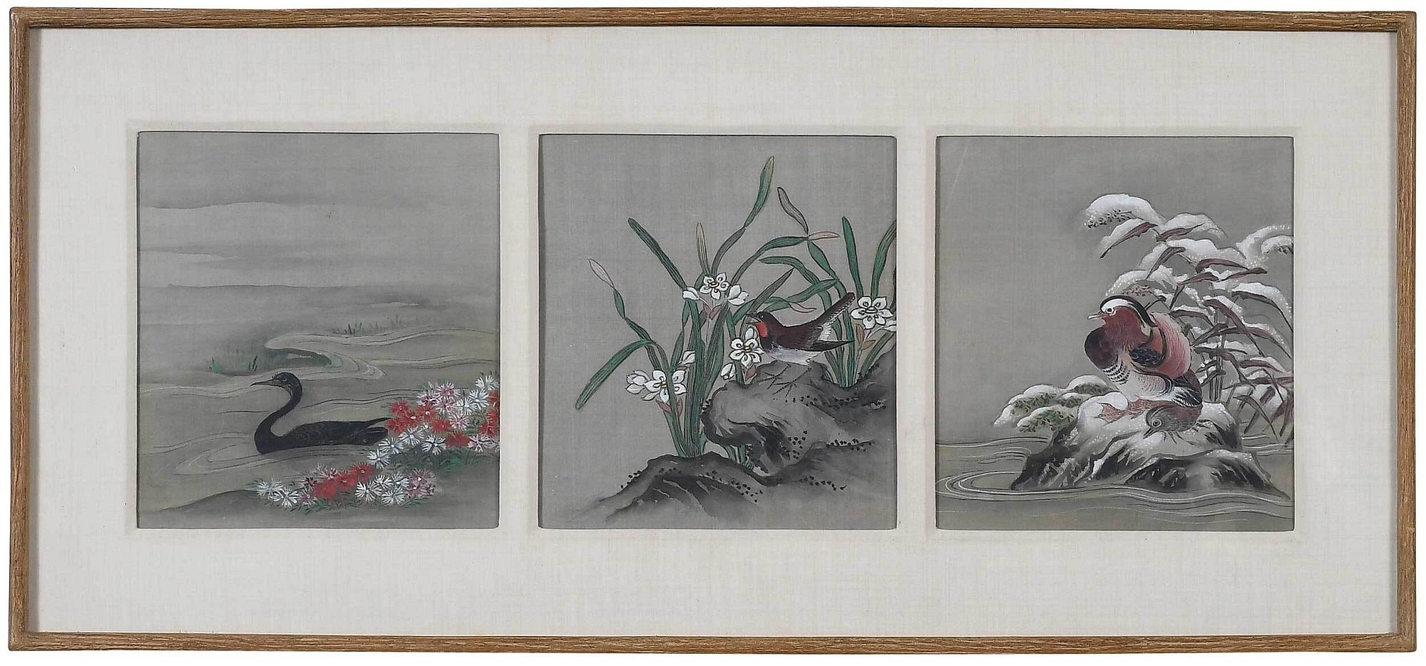 Asian School, 19th Century | each frame with three ink and pigment ...