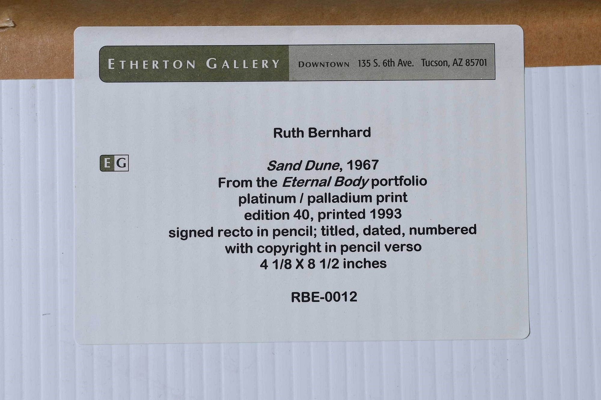 Ruth Bernhard | Sand Dune (1967) | MutualArt