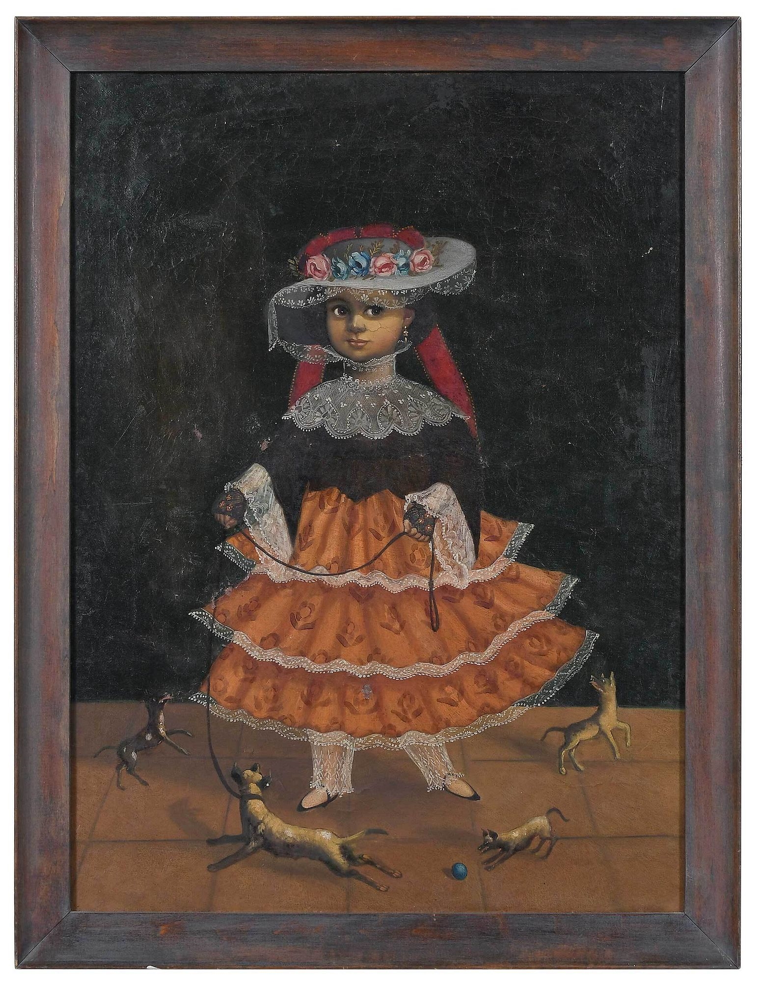 Horacio Rentería Rocha | Girl with Little Dogs | MutualArt