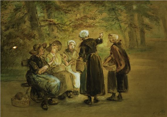 Philip Lodewijk Jacob Frederik Sadée | Women gleaning potatoes | MutualArt