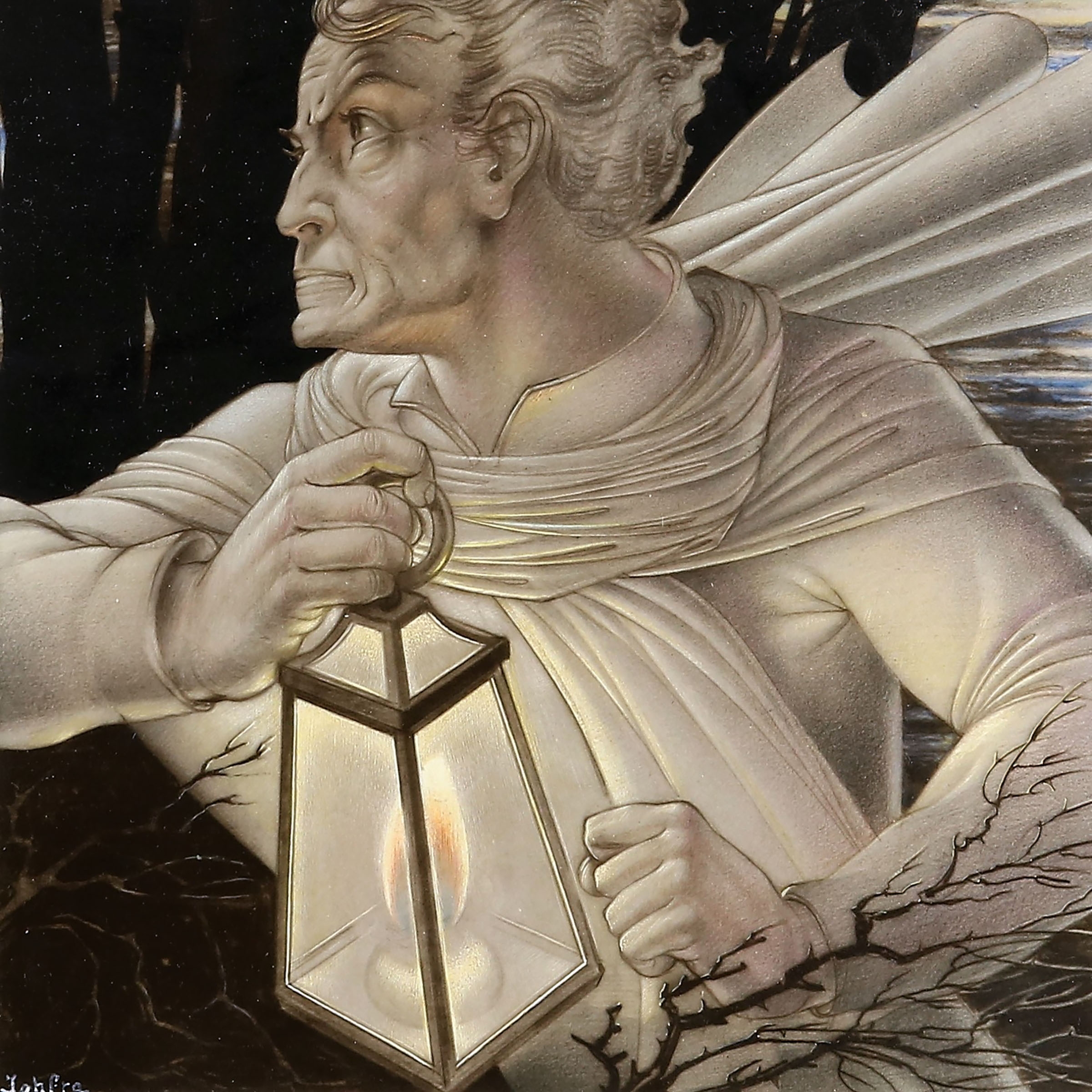 Johfra Bosschart | Man with lantern | MutualArt