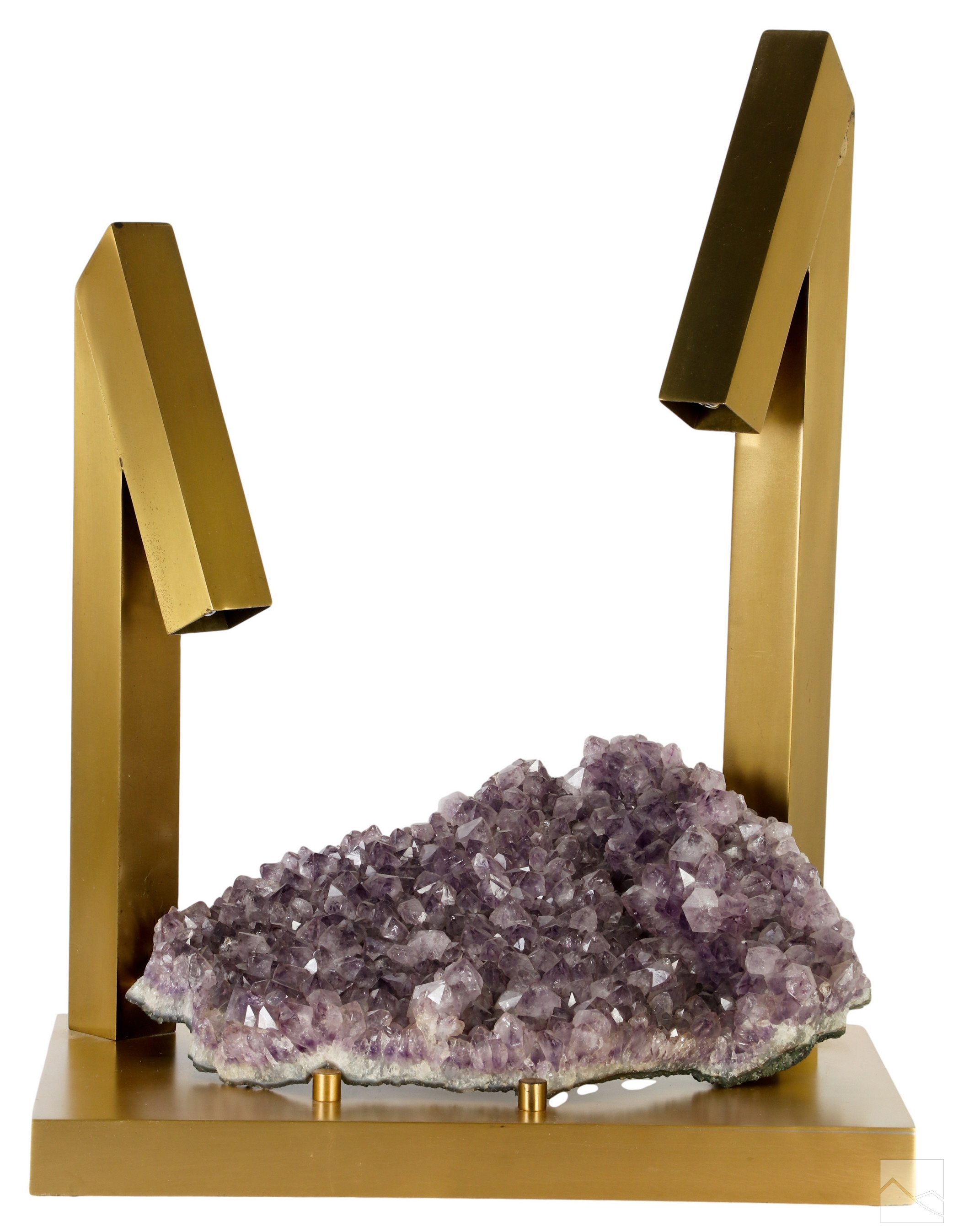 Willy Daro | Willy Daro 20C. Modern Belgian Amethyst Brass Lamp | MutualArt