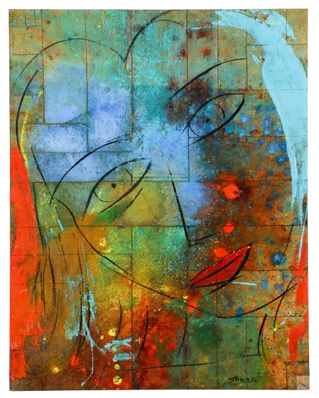 Jamali | Jamali b.1944 Modern Avant Garde Portrait Painting | MutualArt