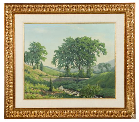 Paul Strisik | Paul Strisik 1918-1998 Pastural Landscape Painting (1948 ...