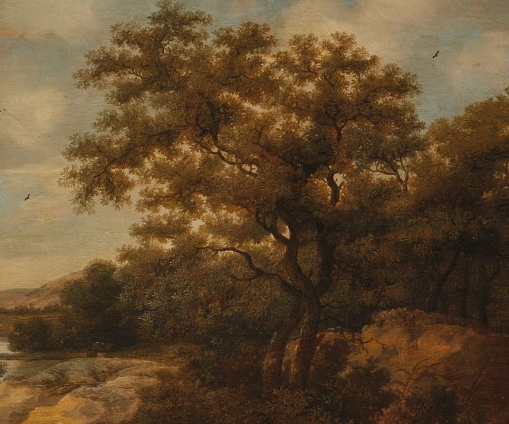 Peter Cosyn | Chasseur et personnages dans un paysage boisé avec un lac ...