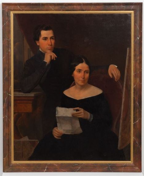 English School, 19th Century | Portrait de Madame Hewitt et de son fils ...