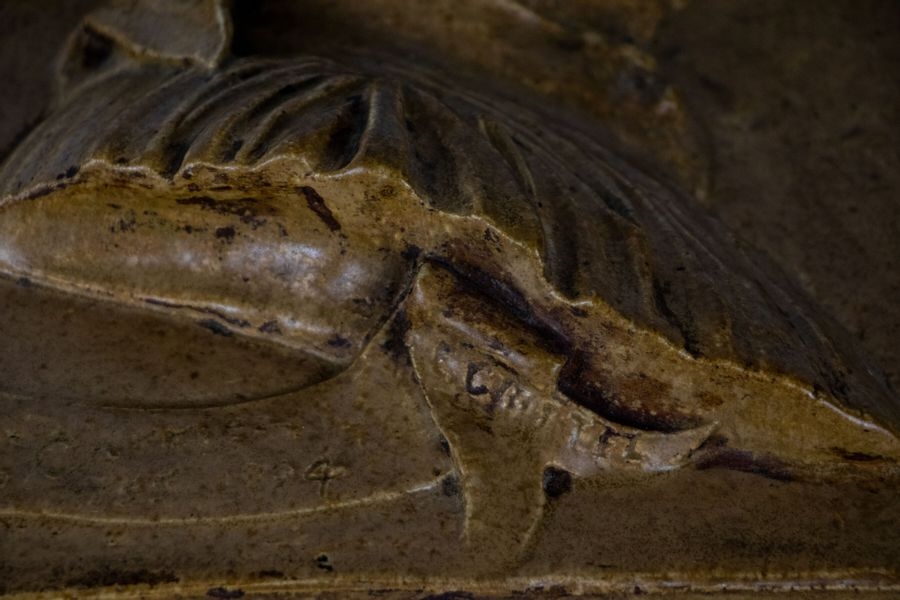 Emile Grittel | Plaque de grès à couverte brun-jaune (1870) | MutualArt