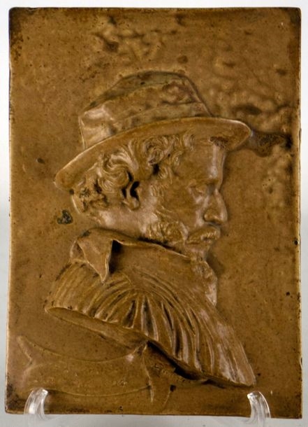 Emile Grittel | Plaque de grès à couverte brun-jaune (1870) | MutualArt