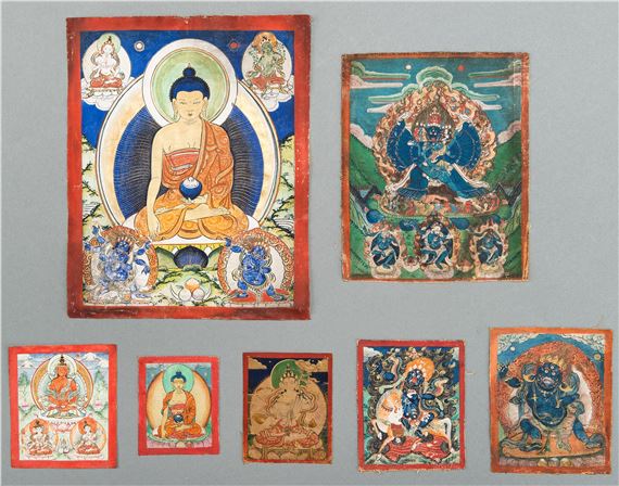Group of Seven | A GROUP OF SEVEN TSAKALI THANGKAS | MutualArt