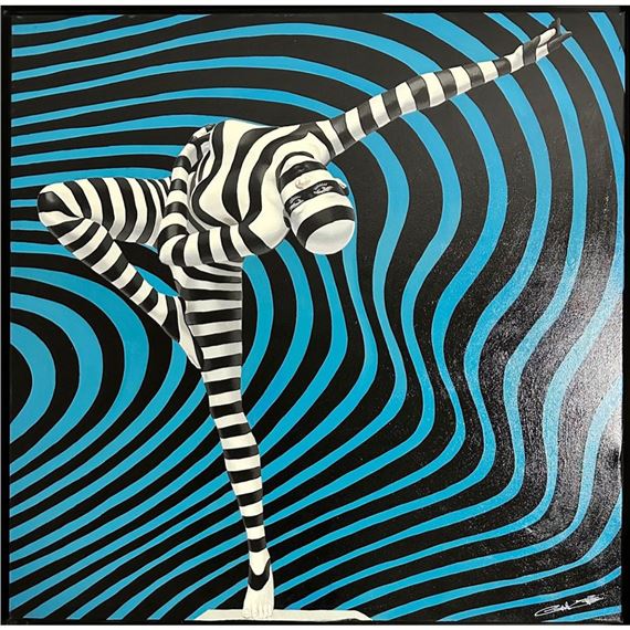 Jack Gage | GAGE Jack (1946 - )Huile sur toileDANSEUSE ZEBREESignée en ...