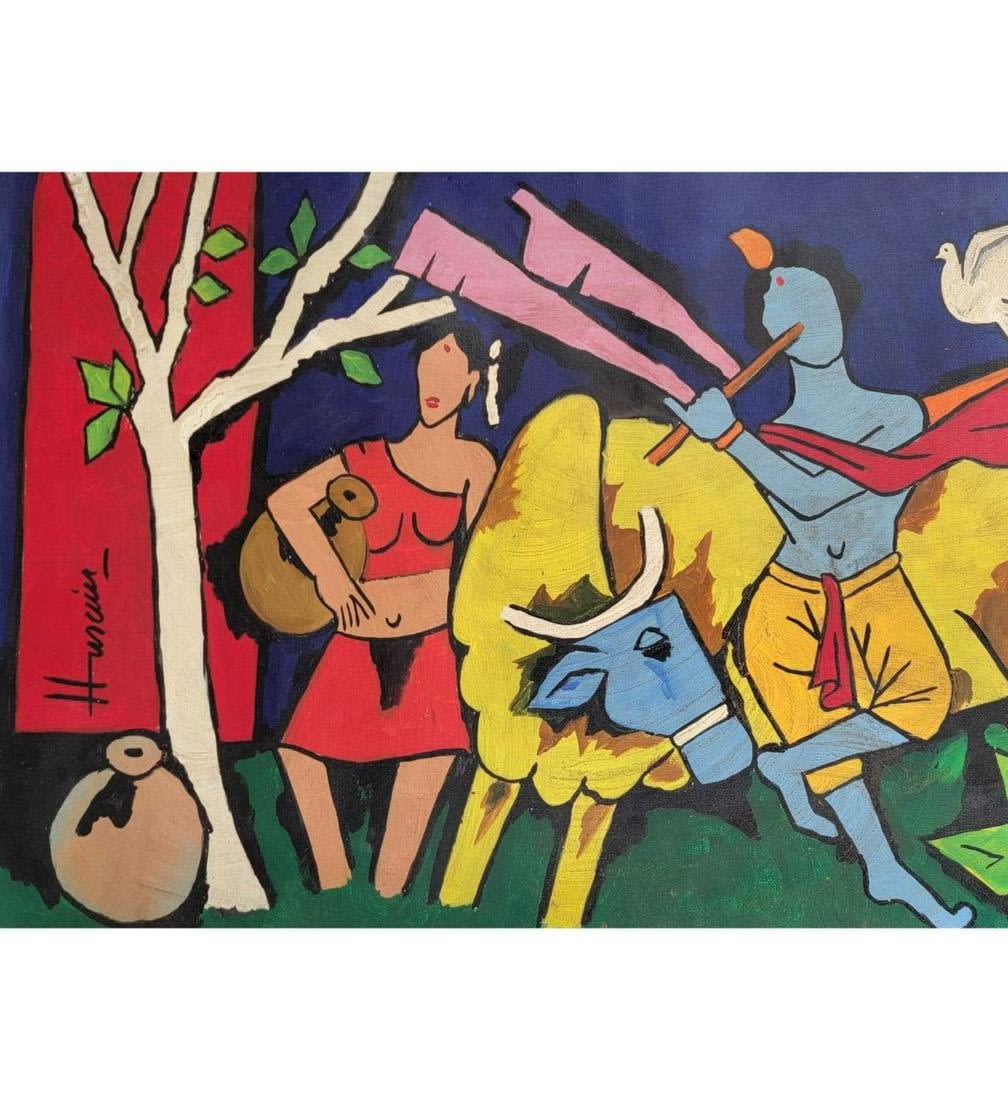 Maqbool Fida Husain | INDIA-MAQBOOL FIDA HUSAIN 1913-2011 Acrylic On ...
