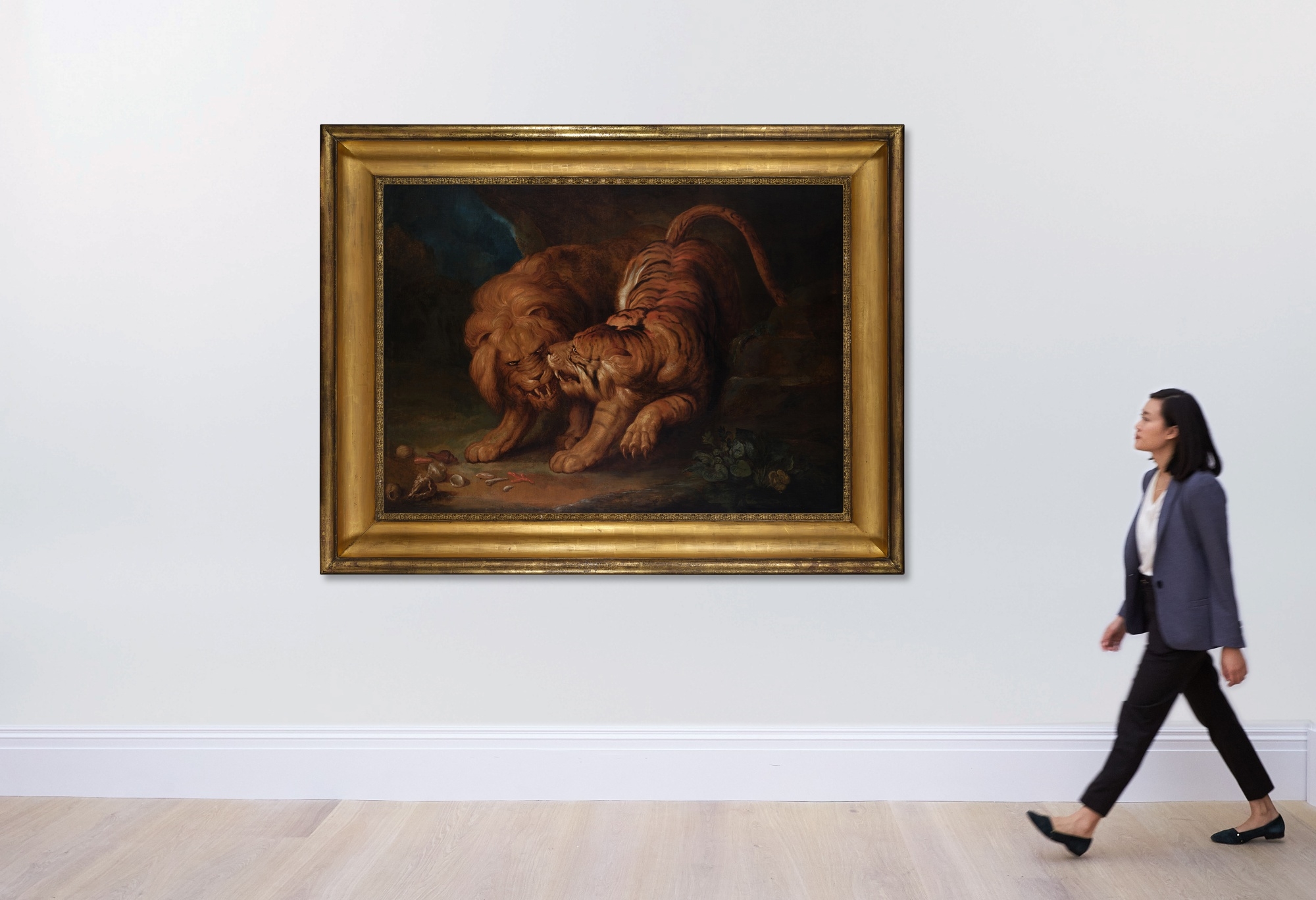 John Hamilton | A lion and tiger (Circa 1750) | MutualArt