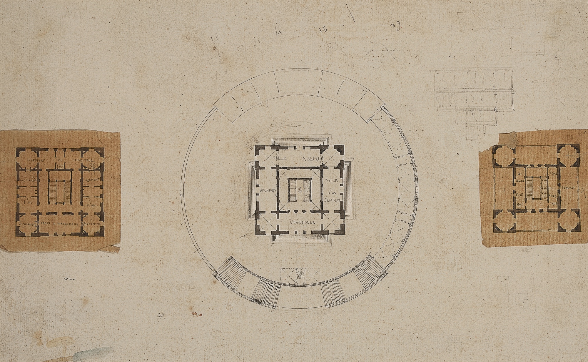 French School, 19th Century | Two designs for a portico (Circa 1800 ...