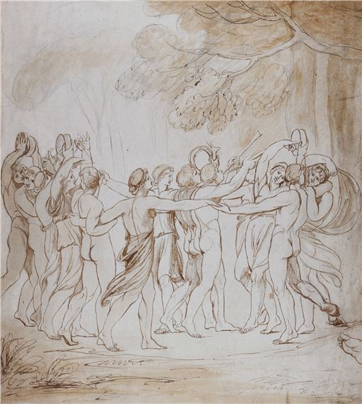 George Romney | A Bacchanalian woodland dance | MutualArt