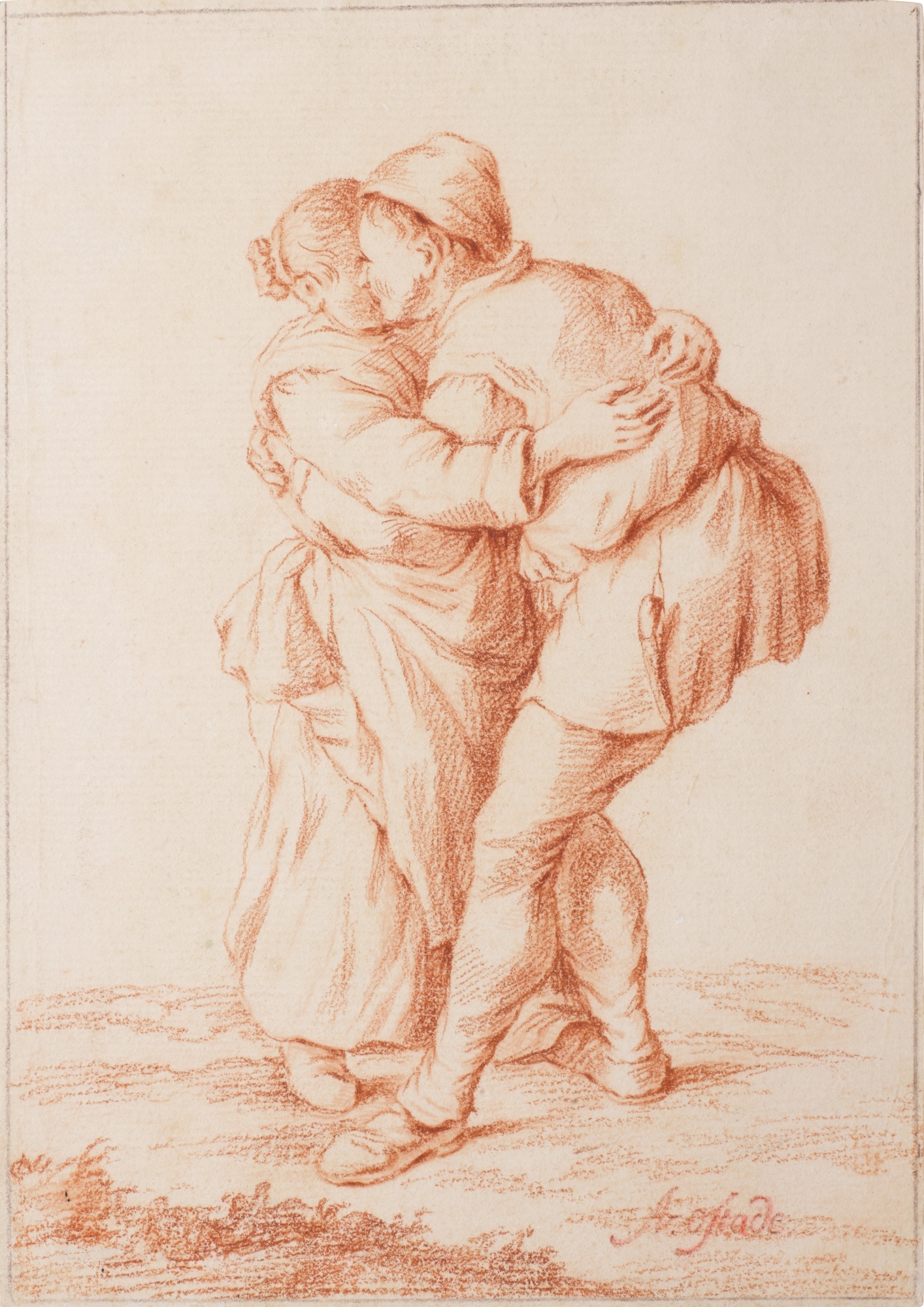 Dutch School, 18th Century | Two drawings of dancing peasant couples (1647) | MutualArt
