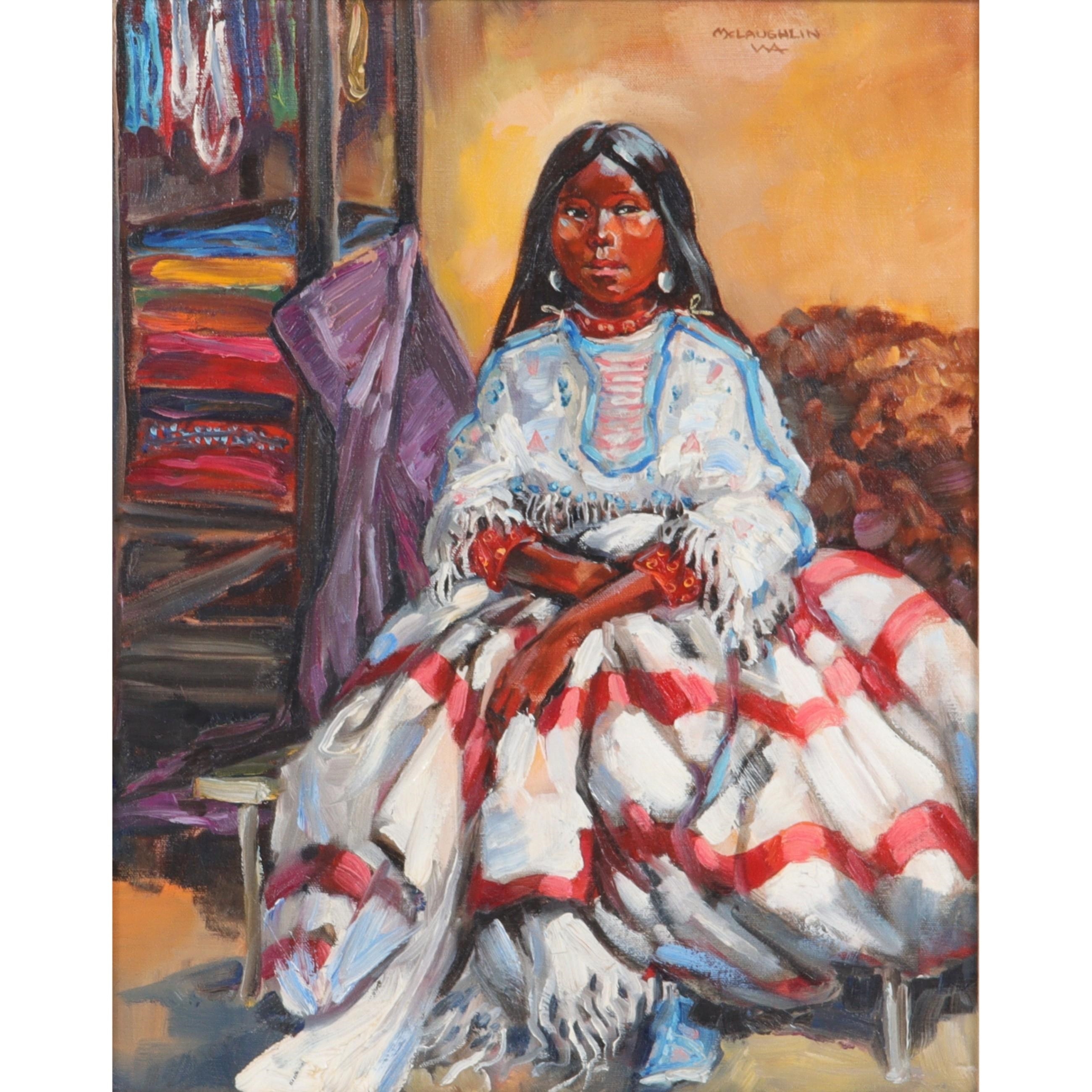 Nancy McLaughlin | Painting of a Native American Woman | MutualArt