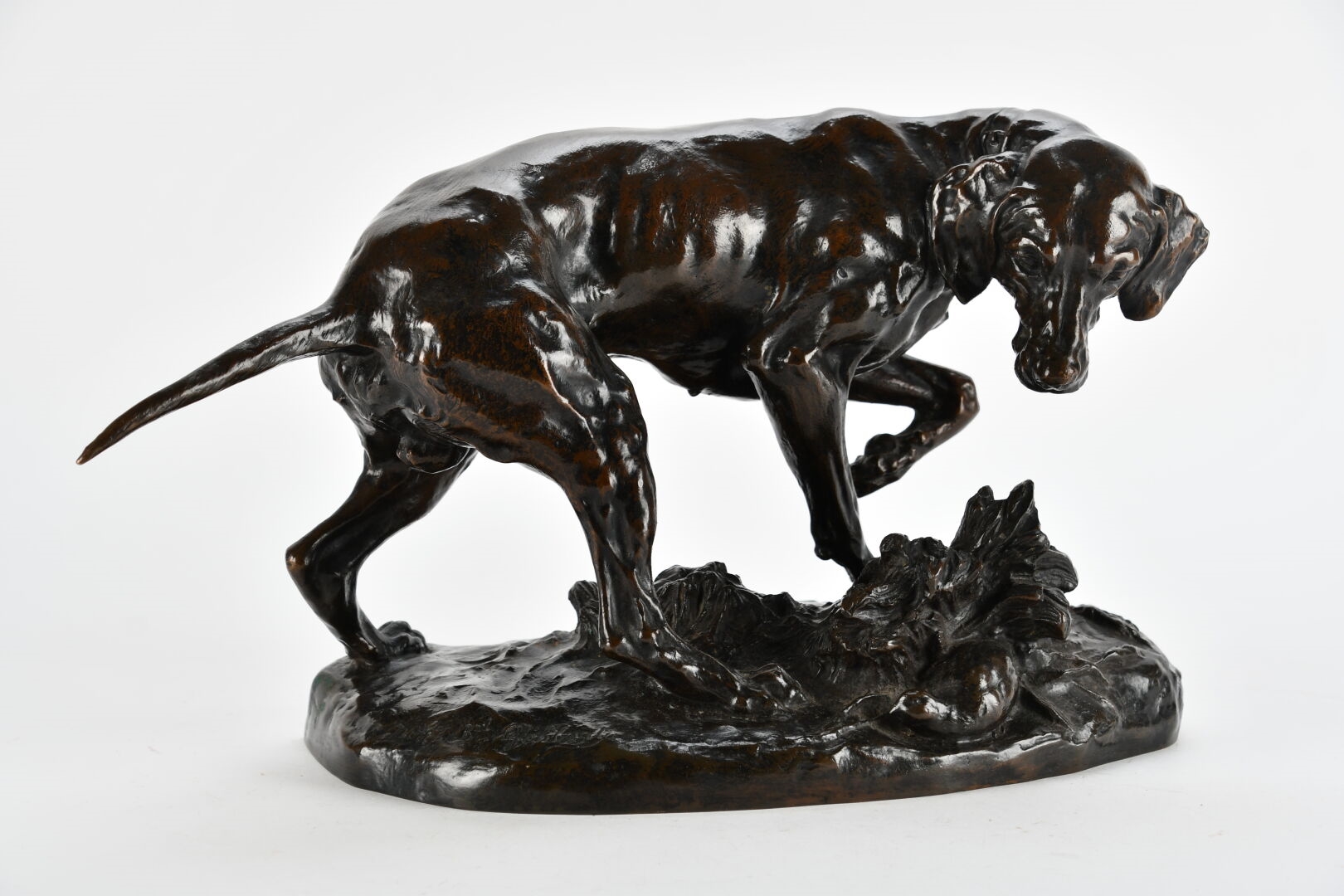 Jules Bertrand Gélibert | Chien à l'arrêt sur une perdrix | MutualArt