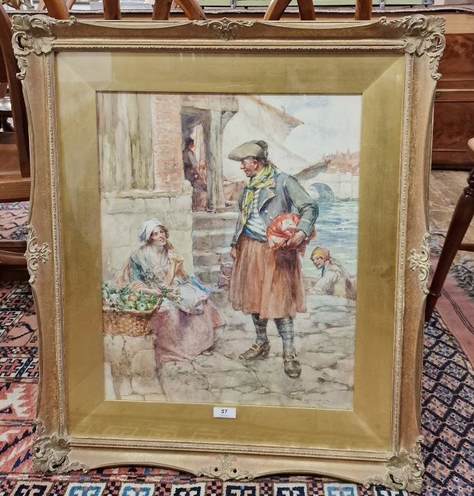 Arthur David McCormick | Continental quayside scene with sailor wearing ...