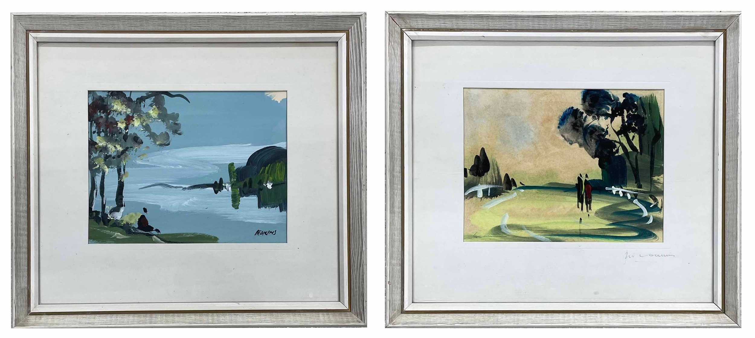 George Richard Deakins | - coastal scene with a tree and seated figure ...