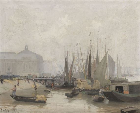 Eugène Forel | The quays (1888) | MutualArt