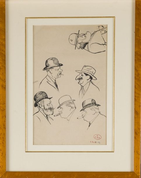 Georges De Sonneville | The elite of the Chartrons Drawing in pencil ...