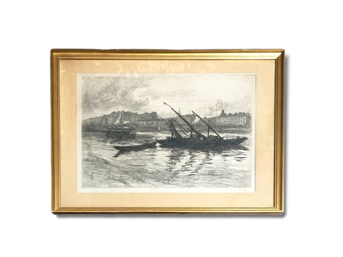 René Pinard | Nantes vue du quai Baco, (1929) | MutualArt