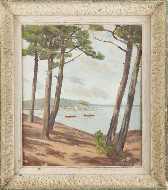 Louis Curat-dop | The Point with horses Oil on panel signed lower right ...