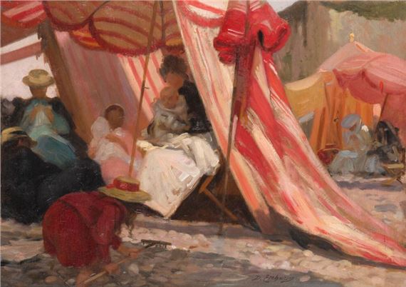 Hubert-Denis Etcheverry | On the beach Oil on canvas | MutualArt
