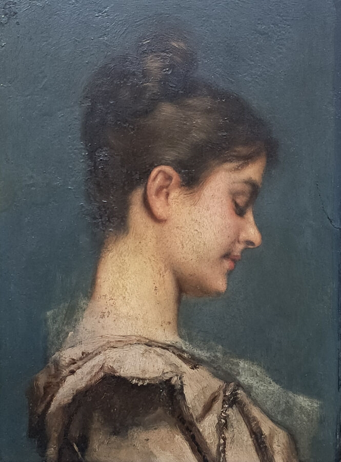 Jules-Adolphe Goupil | Portrait de dame de profil | MutualArt