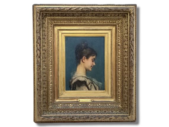 Jules-Adolphe Goupil | Portrait de dame de profil | MutualArt