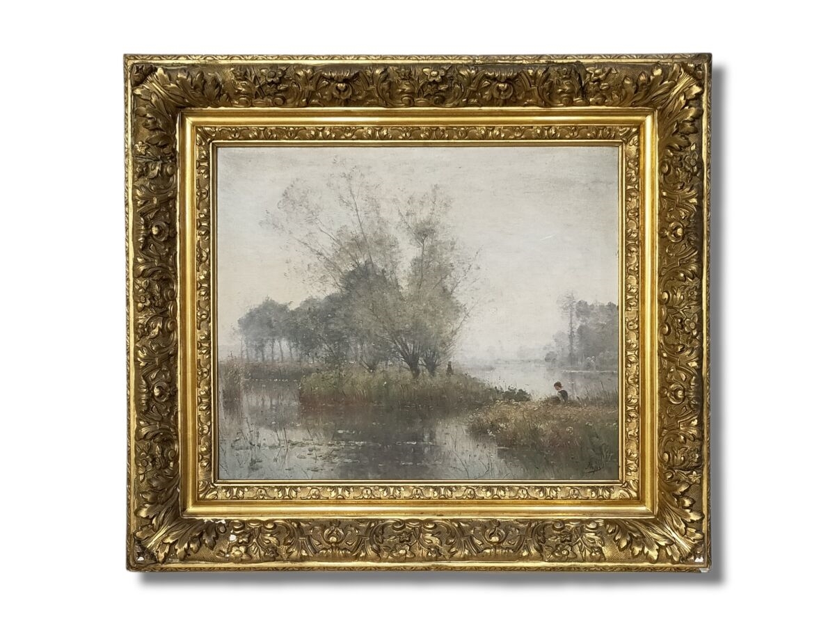 Louis-Aimé Japy | Personnages près d'un plan d'eau | MutualArt