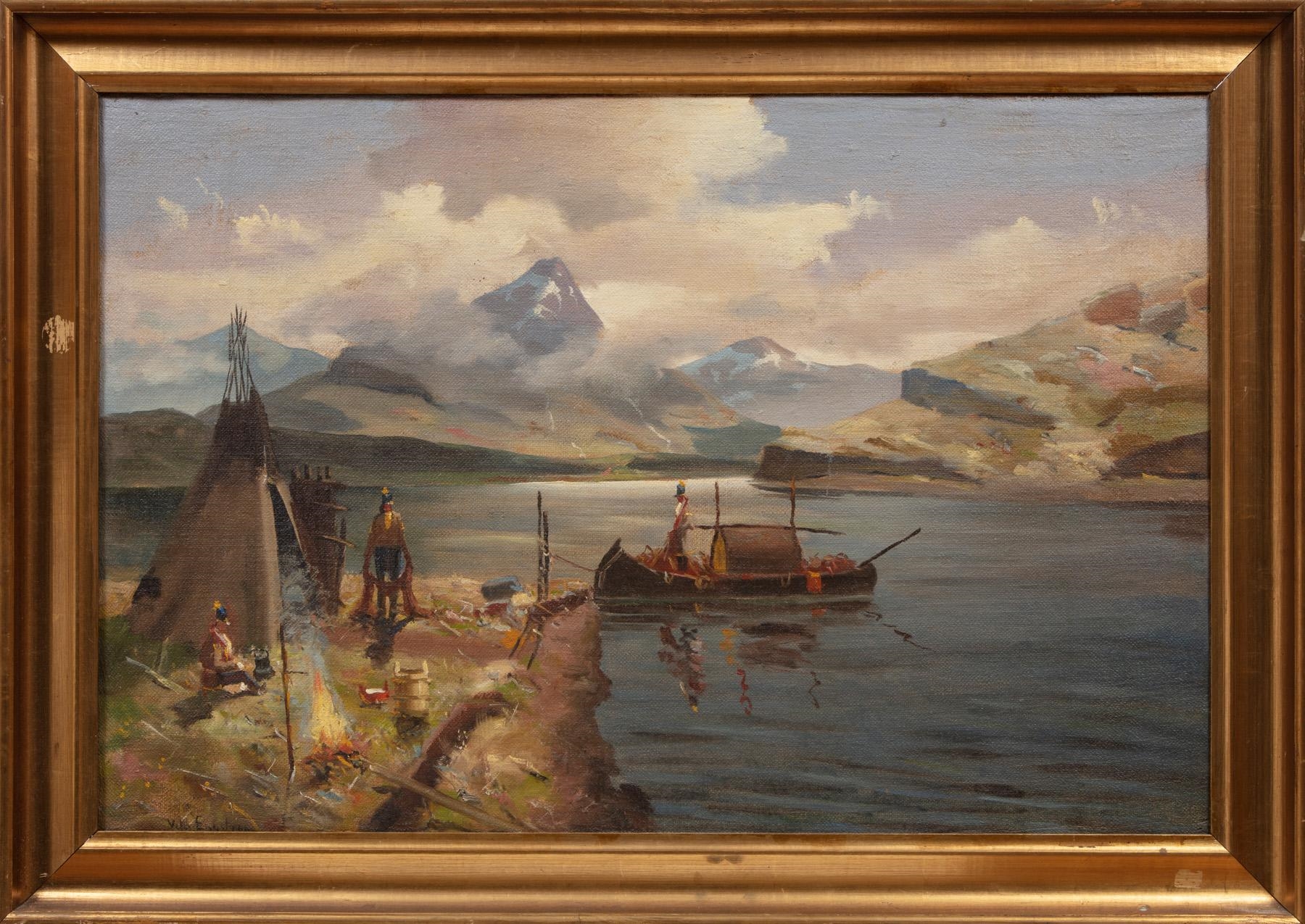 Vilhelm Oscar Engstrom | Tent Camp of the Sámi at a Fjord in Lapland ...