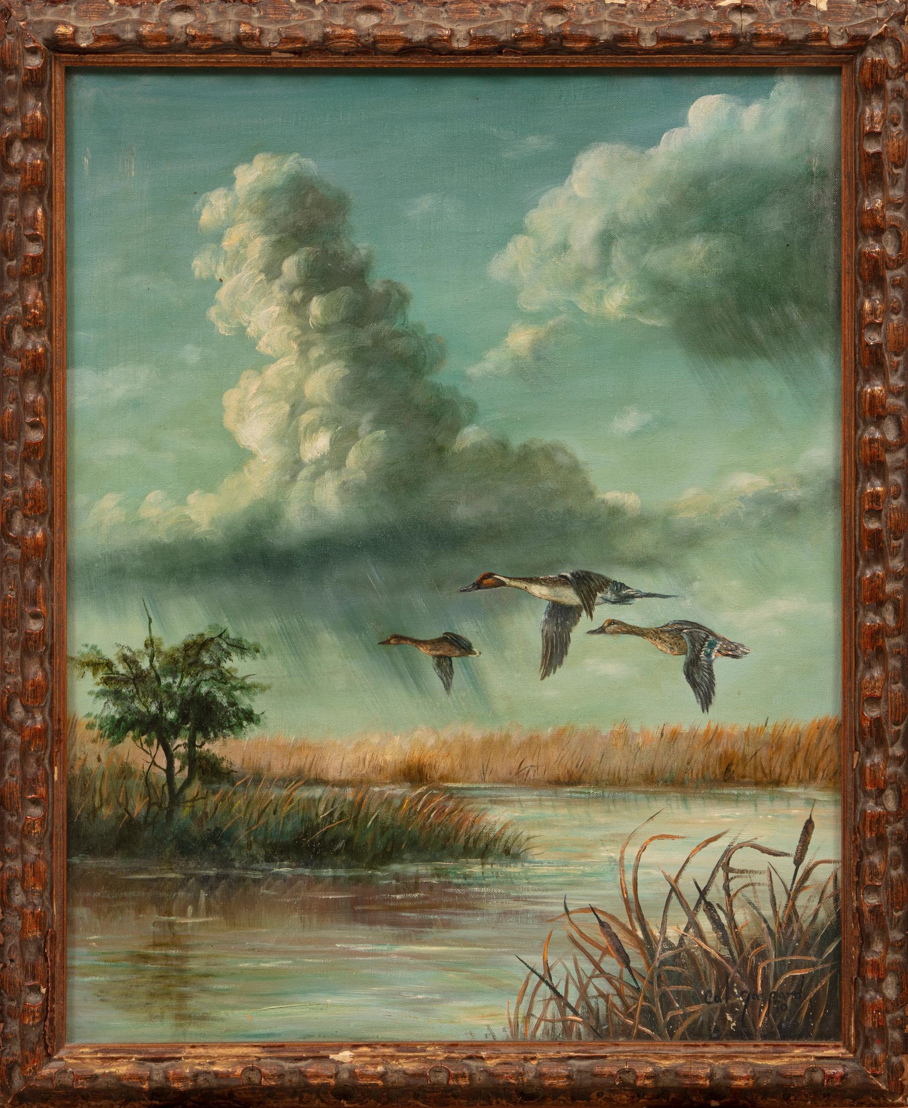 Cal Gaspard | Ducks over a Marsh (1970) | MutualArt
