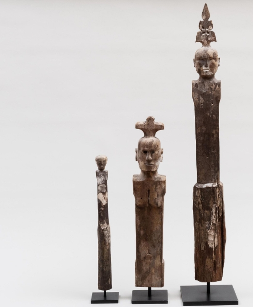 Indonesian School | Group of Three Indonesian or Sunduk Carved and ...