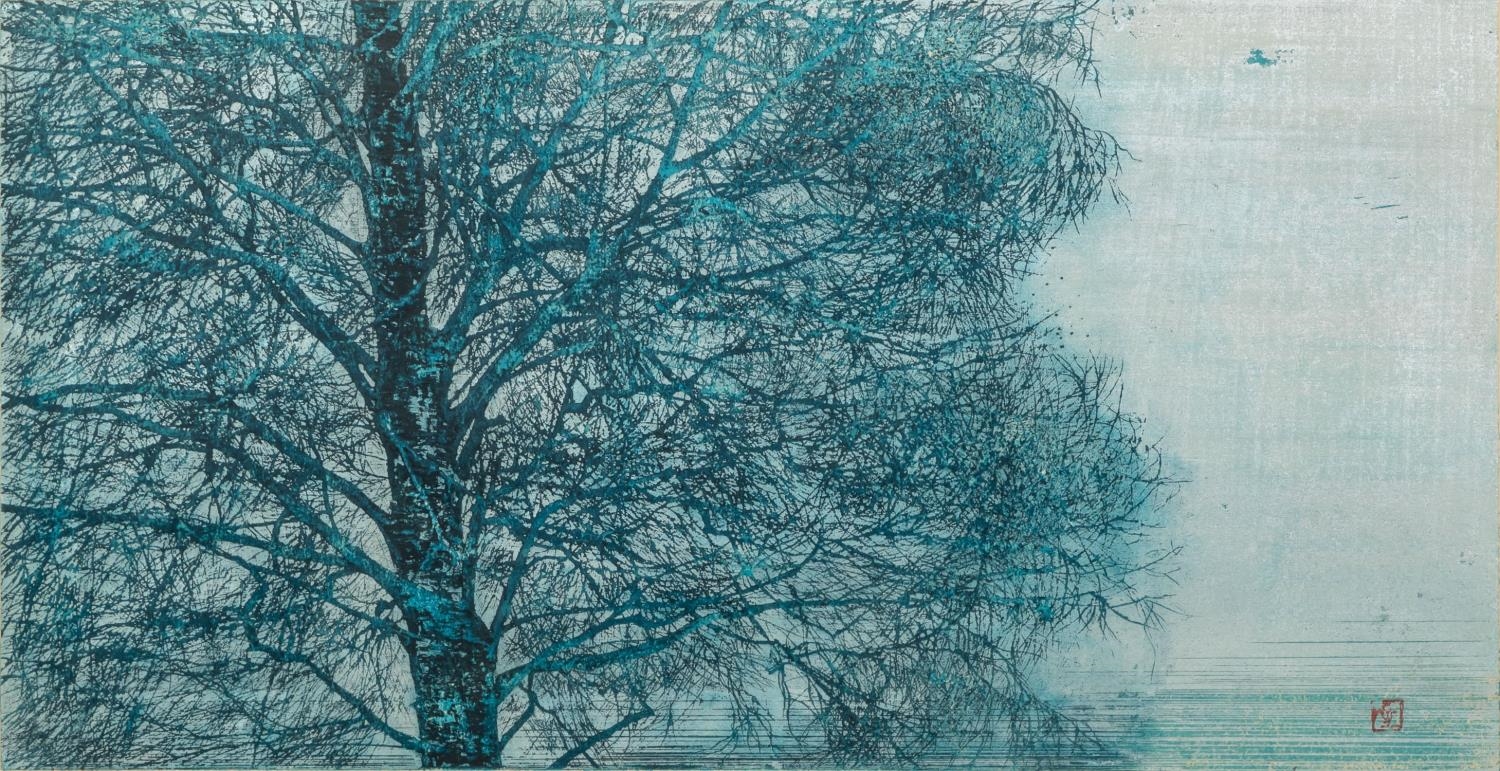 Joichi Hoshi | JOICHI HOSHI BLUE TREE SCENERY WOODBLOCK 1973 (1973 ...