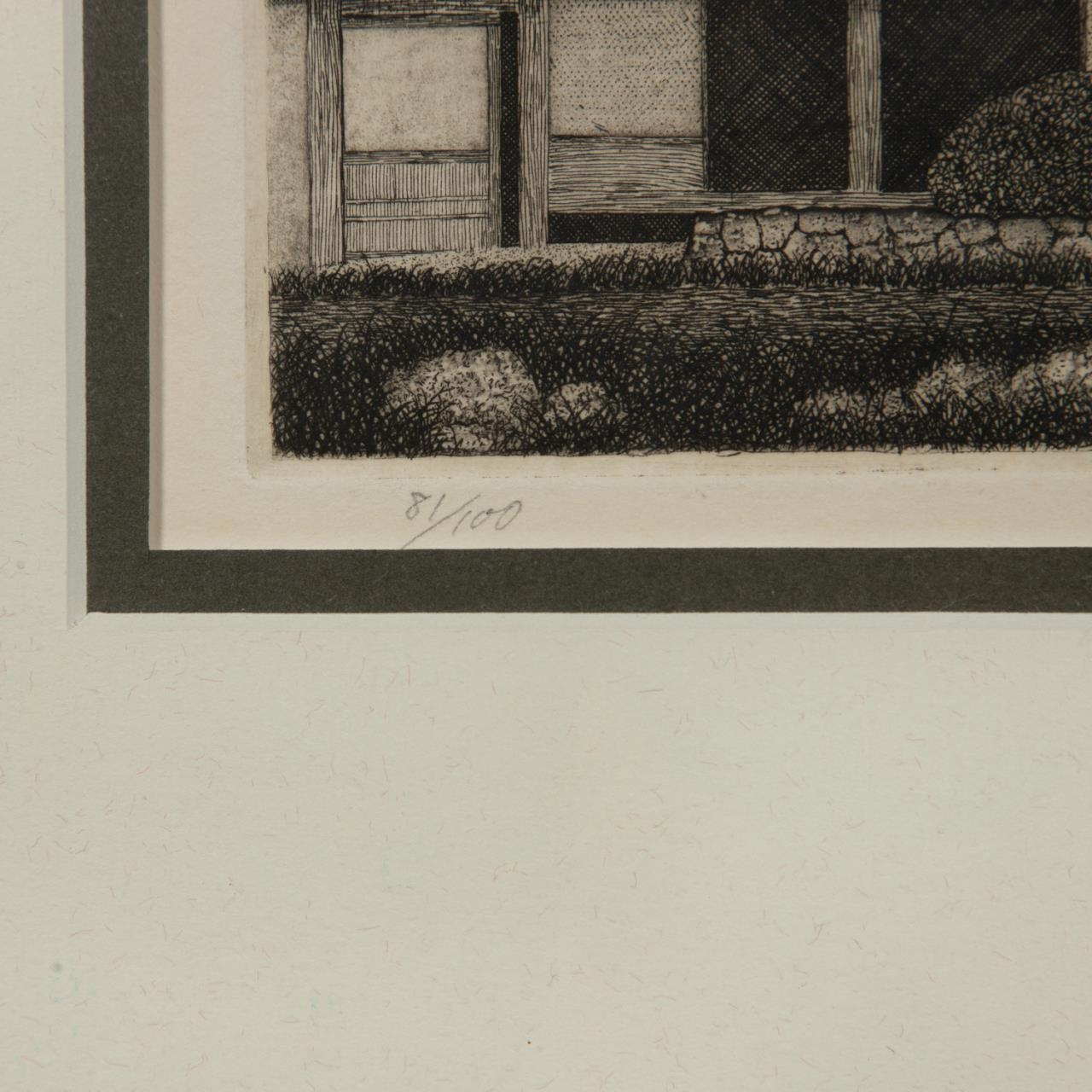 Ryohei Tanaka | TANAKA RYOHEI THREE ROOFS ETCHING 72' (1972) | MutualArt