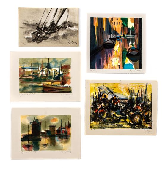 Marcel Mouly | FIVE SMALL UNFRAMED MARCEL MOULY LITHOGRAPHS | MutualArt