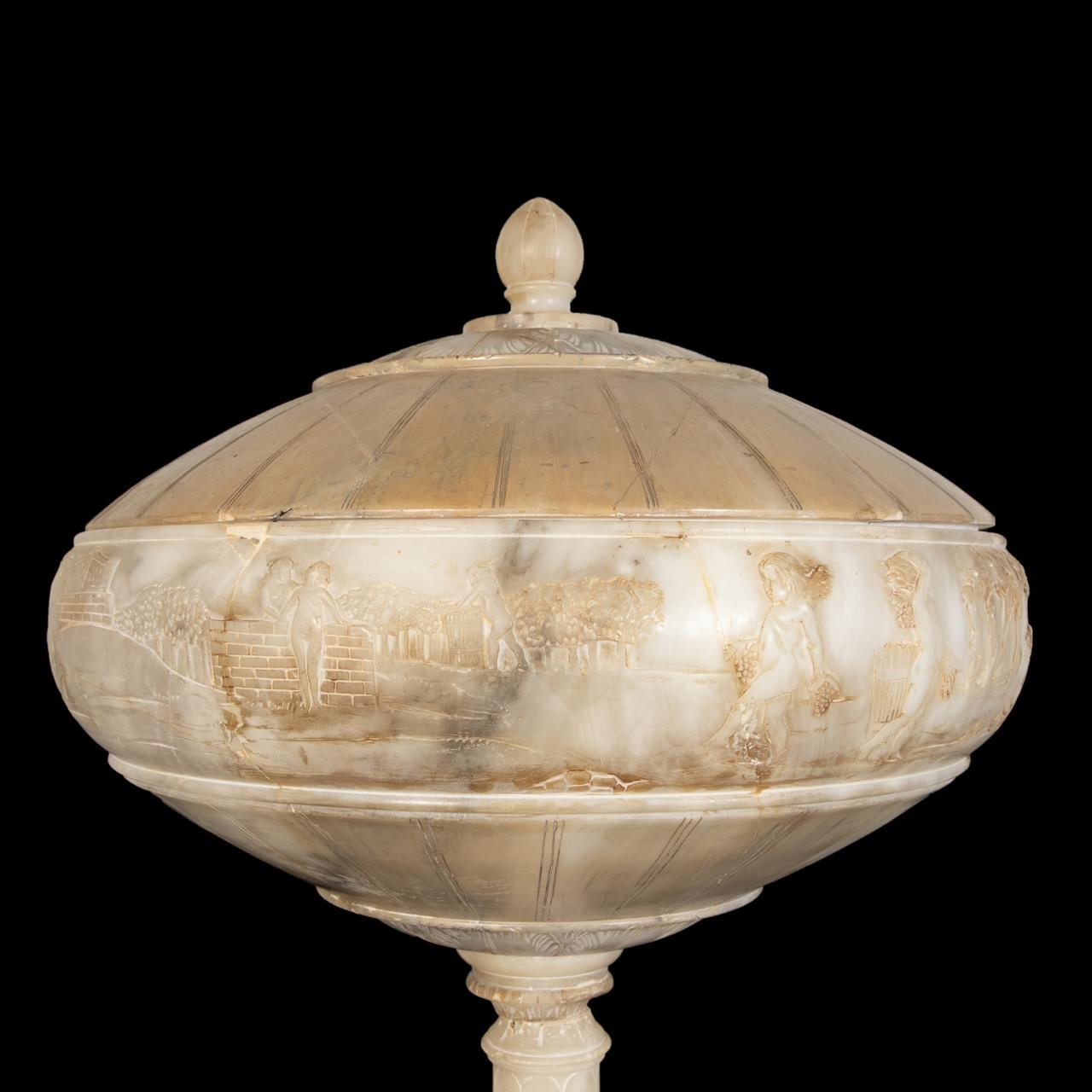 Italian School, 18th Century | MONUMENTAL CARVED ALABASTER CHERUB FLOOR ...