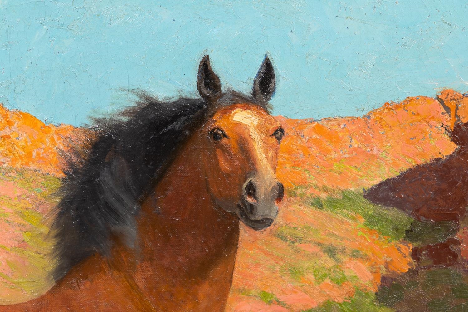 Robert Wesley Amick | ROBERT AMICK, TABLEAU ON THE MESA, FRAMED OIL ...